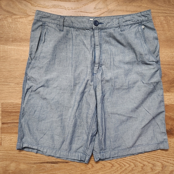 Vans | Shorts | Vans Cotton Chambray Blue Shorts | Poshmark